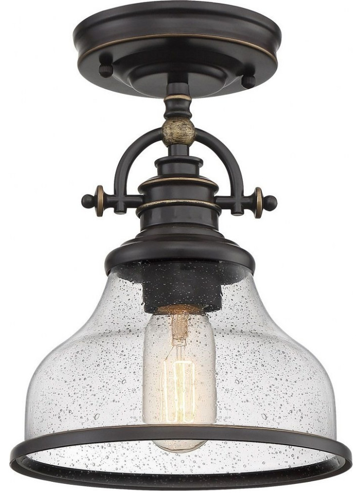 1 Light Semi-Flush Mount-Palladian Bronze Finish - Ceiling - Semi-Flush ...