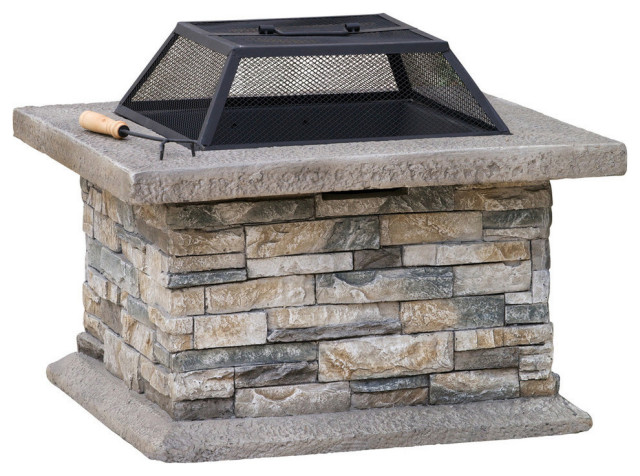 GDF Studio Kentwood Outdoor Fire Pit - Rustic - Fire Pits - by ...