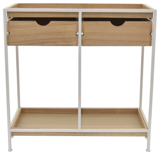 Plutus Brands Storage Unit 2 Drawers + 1 Shelf White Metal ...