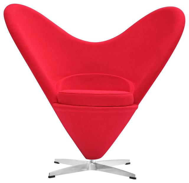 Modern Classics Heart Chair, Red, 42"H x 40"W x 40"D - Eclectic ...