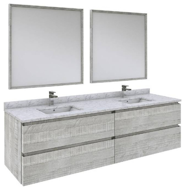 Fresca Formosa Modern 72" Ash Wall Hung Double Sink Vanity Set - Modern ...