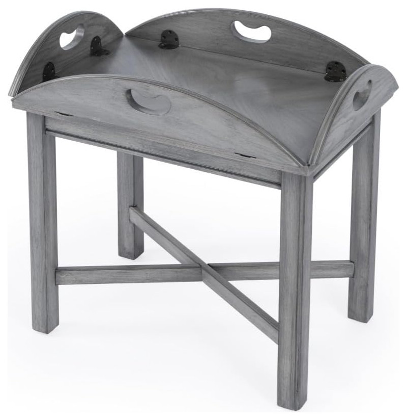 Rustic Coffee Table, Unique Folding Edges & Crossed Base, Distressed ...