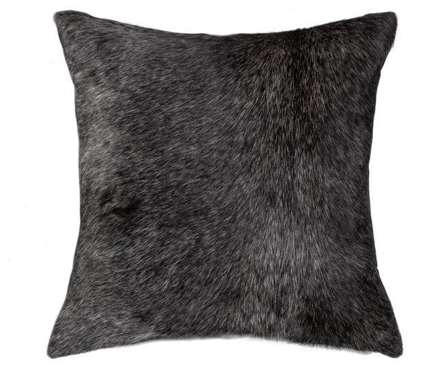 Torino Classic Large Cowhide Pillow, Gray, 22"x22" - Contemporary ...