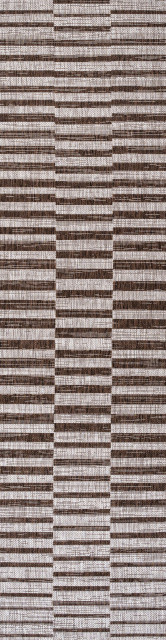 Sukie Modern Offset Stripe Indoor/Outdoor Area Rug, 2x8 - Contemporary ...