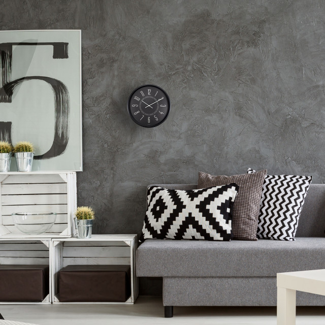 NeXtime Luminous Metal and Glass Wall Clock - Transitional - Wall ...