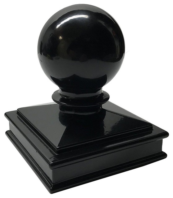 3"x3" Aluminium Ball Top Post Cap for Metal Posts, Pressure Fit, Black ...
