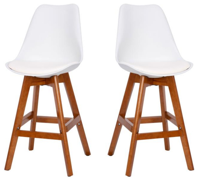 Flash Furniture Dana 2-Pack 27" White Leather Stools Ch-210925-7-Wh-Gg ...