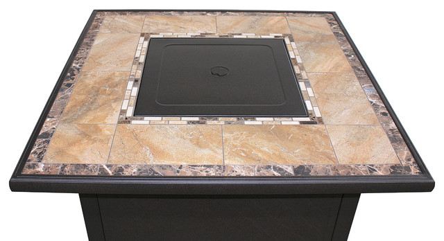Square Tile Fire Pit, Bronze - Transitional - Fire Pits - by ...