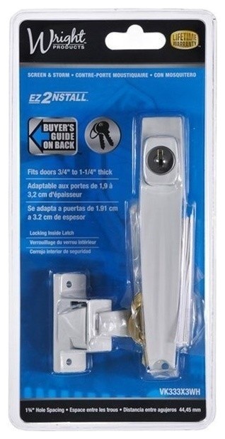 Wright Products™ VK333X3WH Keyed Tie-Down Push Button Latch, White ...