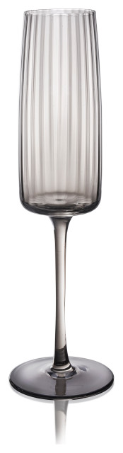 Modern Gray Flute 8 oz. Glasses, Set/4 - Traditional - Wine Glasses ...