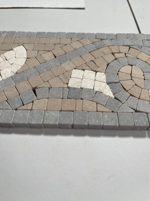 Marble Mosaic Border Bathroom Accent Listello Tile Swirl 4x12 Tumbled ...