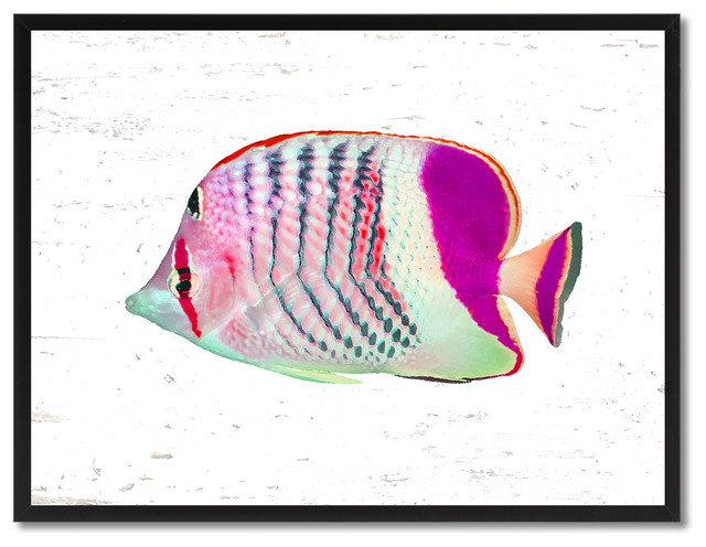 Purple Tropical Fish Painting, 7"x9", 28"x37" - Beach Style - Prints ...