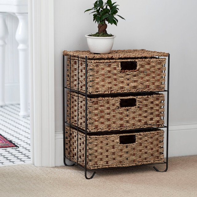 3 Drawer Wicker Storage Unit - Tropical - Storage Cabinets - by ...