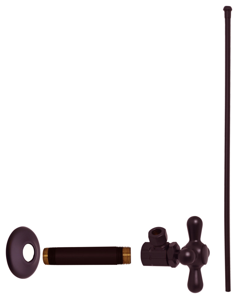 Toilet Kit - 1/2" Ips X 3/8" Od X 20" Flat Head In Oil Rubbed Bronze ...