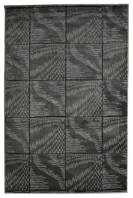 Milan Collection, 60W X 91D X 0.5H, Black - Contemporary - Area Rugs ...