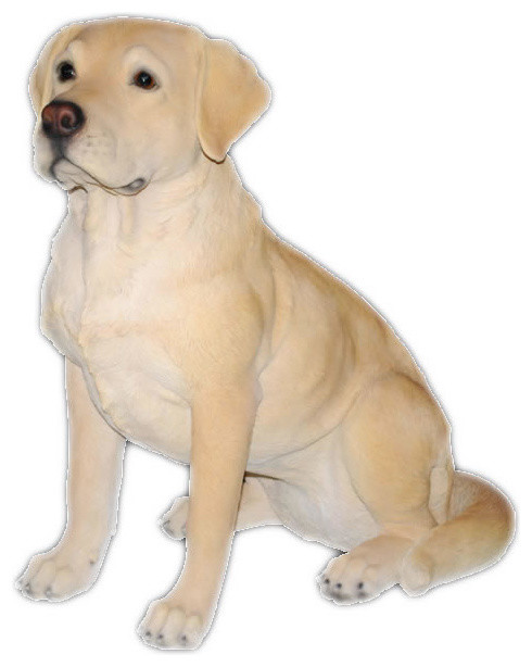 Yellow Labrador Retriever Dog Garden Statue, 14.25" - Contemporary ...