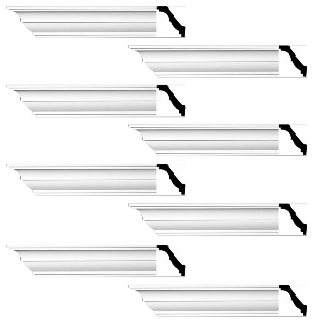 Cornice White Urethane Holly Springs Simple Design 8 Pieces Totaling ...