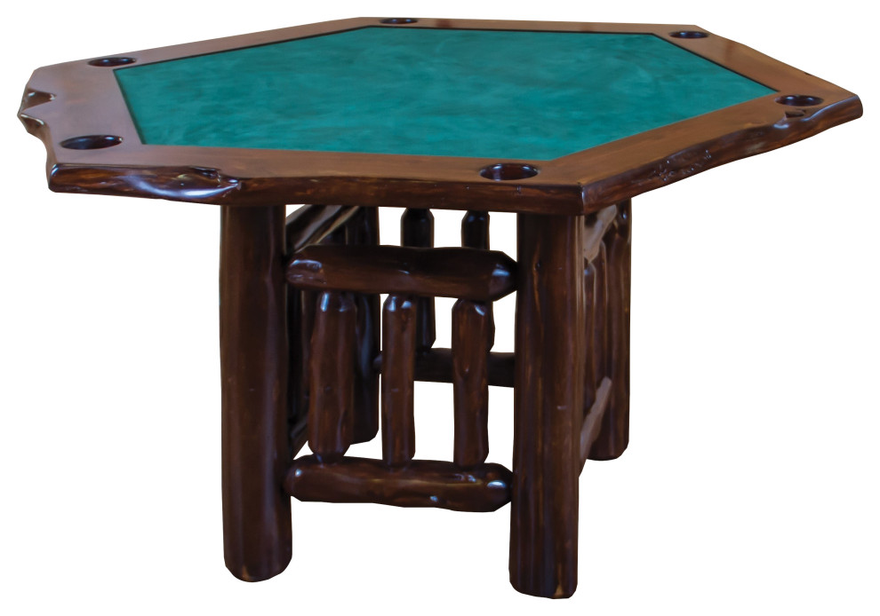 Adirondack Collection Hexagon Game Table - Rustic - Game Tables - by ...