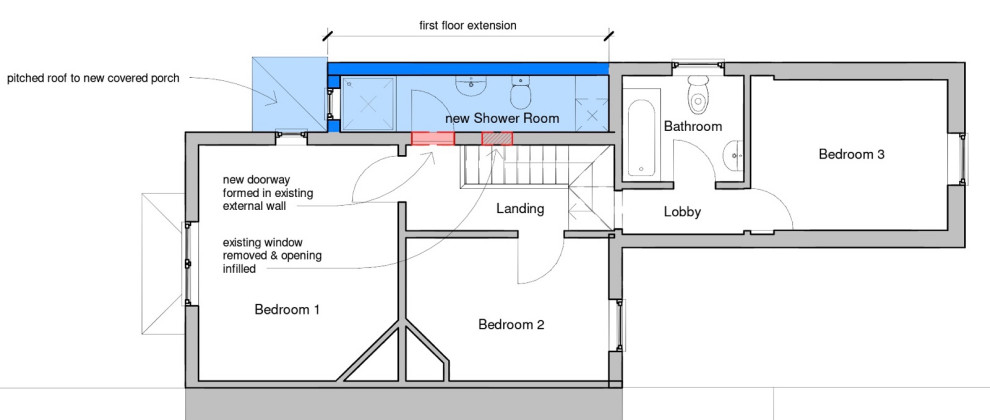 Finishing ideas for narrow shower room extension | Houzz UK