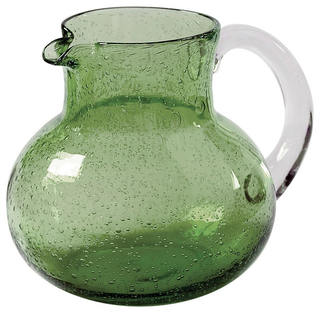 Artland Iris Sage Bubble Glass Pitcher, 90 Ounce - Contemporary ...