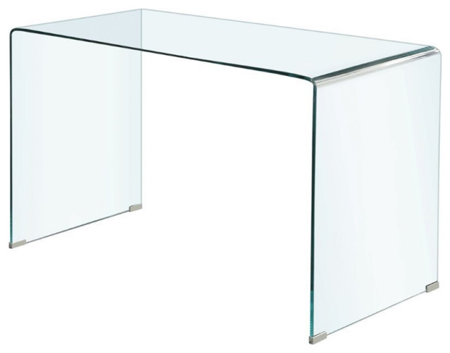 Coaster Highsmith Contemporary Clear Bent Glass Writing Desk ...