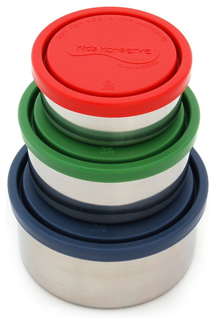 U Konserve 3 Piece Round Nesting Food Container Set with Ocean Trio ...