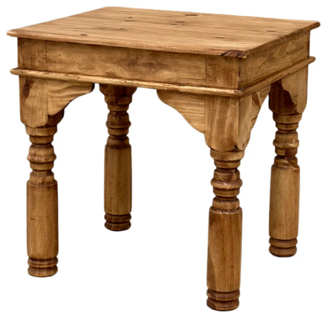 Traditional Indian Rustic End Table - Traditional - Side Tables And End ...