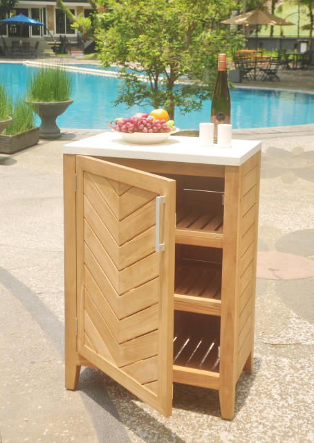 Ventura Teak Storage Cabinet Single Door - Bar, Patio Serving Area ...