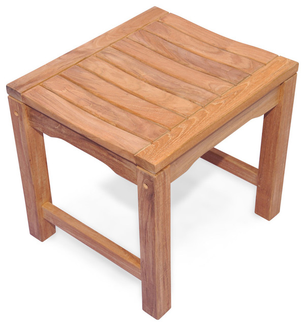 Teak Shower Stool Rosemont, 19.5" - Rustic - Shower Benches & Seats ...