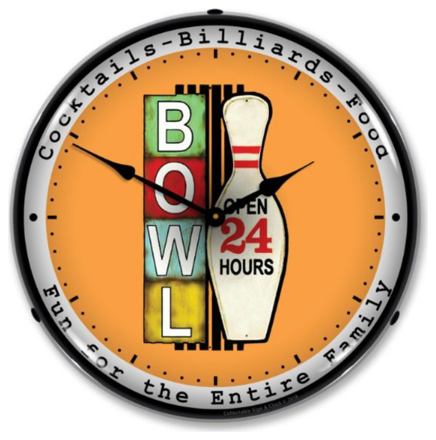 1811870 Bowling 24 Hours Clock - Midcentury - Wall Clocks - by ...