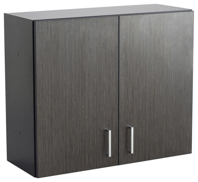 Wall Cabinet With Side Panels, Black - Contemporary - Storage Cabinets ...