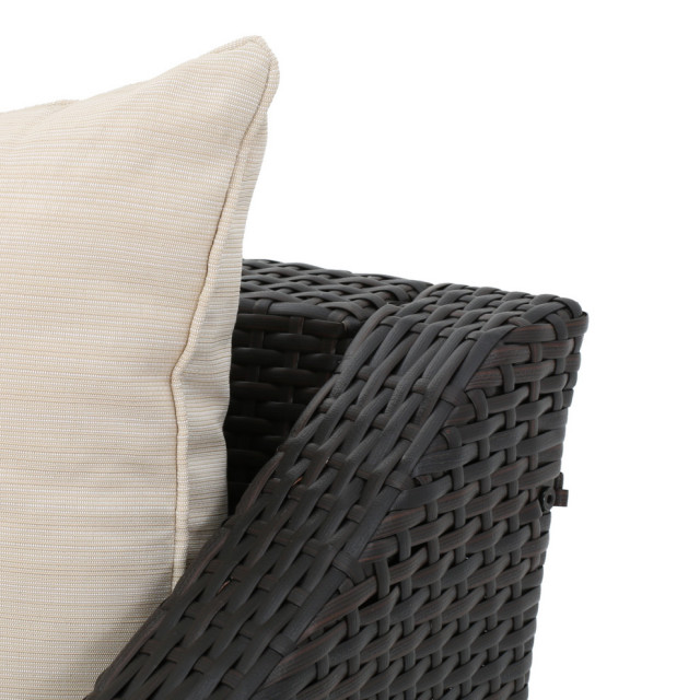 GDF Studio 6-Piece Caspian Outdoor Wicker Sectional Sofa Set With ...