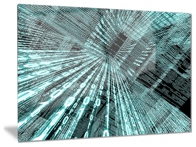 "Binary Code" Contemporary Art Glossy Metal Wall Art, 28"x12 ...