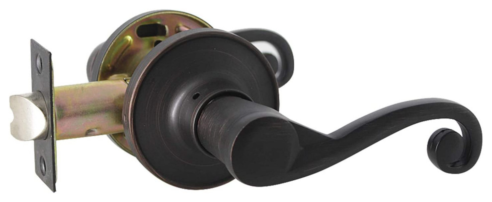 Oil Rubbed Bronze Passage Door Lever, 1 Piece - Transitional - Cabinet ...