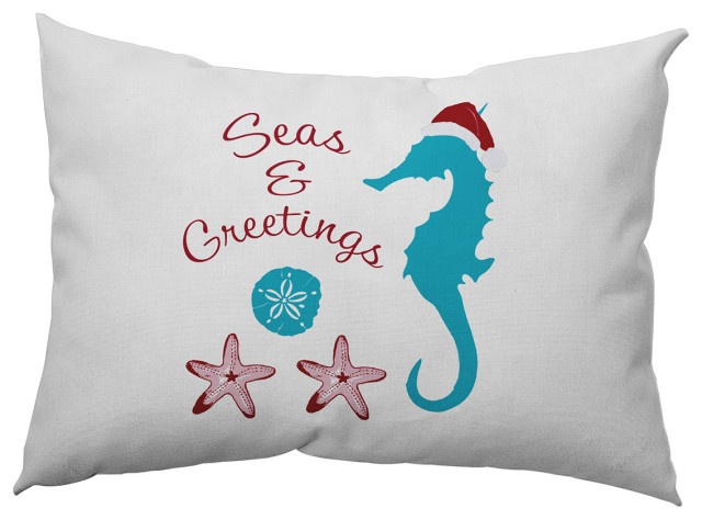 Seas and Greetings Accent Pillow, 14"x20" - Eclectic - Decorative ...
