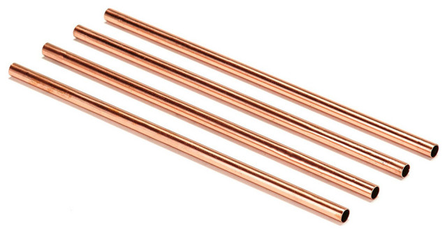 Modern Home Authentic 100% Solid Copper Moscow Mule Straws - Set of 4 ...
