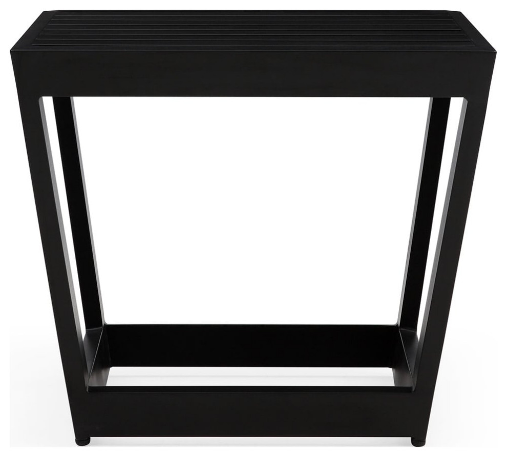 Modern Nadie Outdoor End Table with Powder Coated Aluminum Frame ...