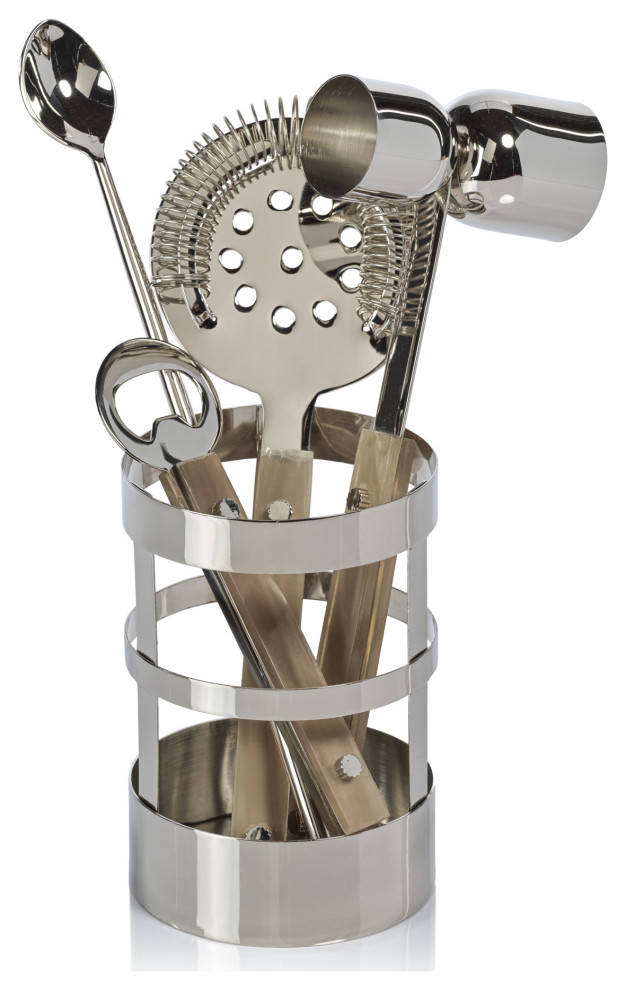 Bayeux Stainless Steel 5-Piece Bar Tool Set - Cocktail Shakers And Bar ...