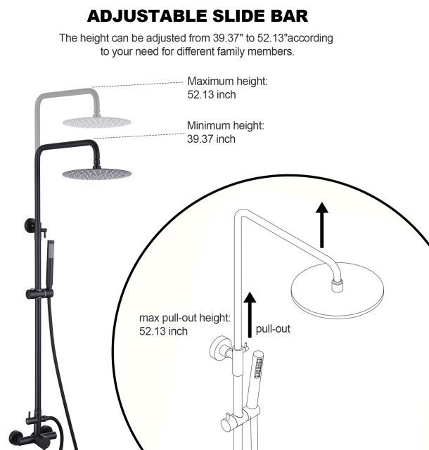 2 Function Outdoor Shower Brass with Handheld Shower - Modern - Outdoor ...