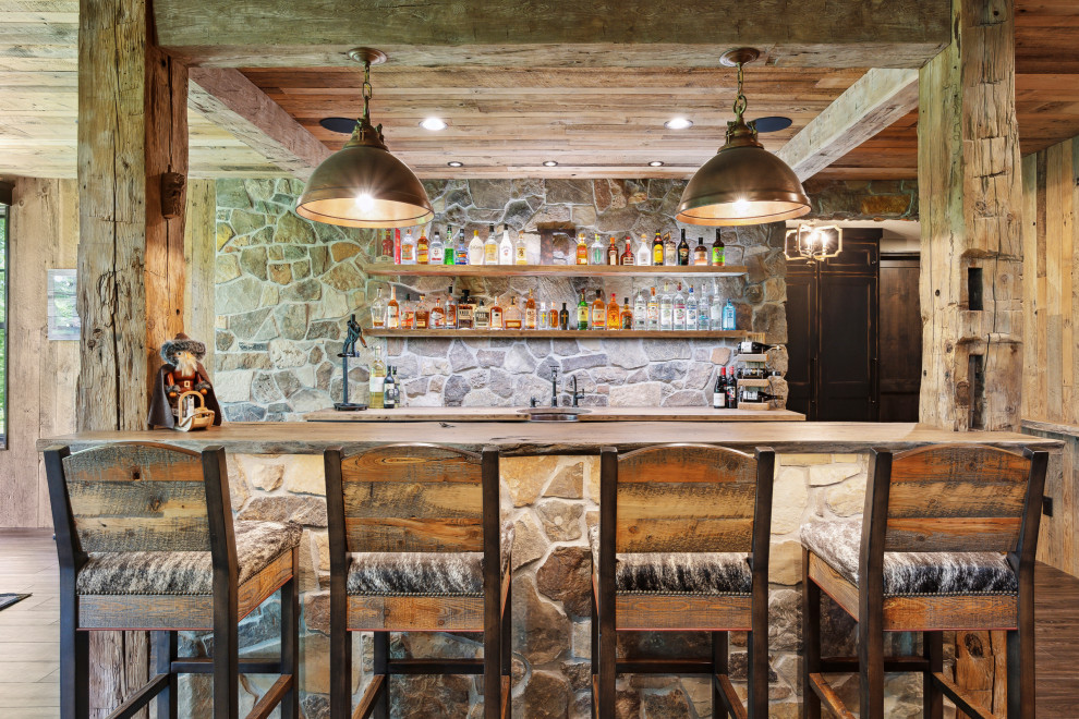 Rustic Basement - Rustic - Home Bar - Minneapolis - by Frontier Custom ...