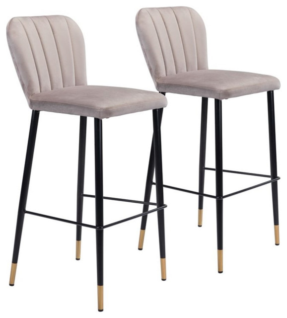 ZUO Manchester Bar Chair (Set of 2) Gray - Contemporary - Bar Stools ...