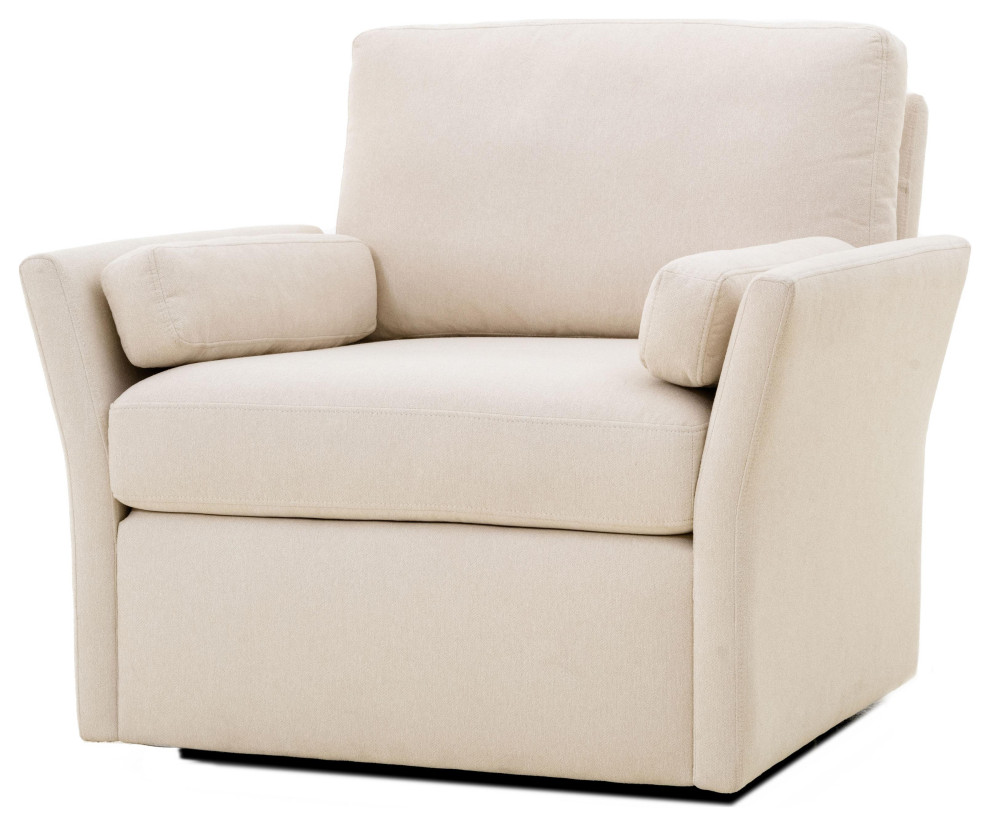 Catarina Cream Swivel Accent Chair - Cream - Transitional - Armchairs ...