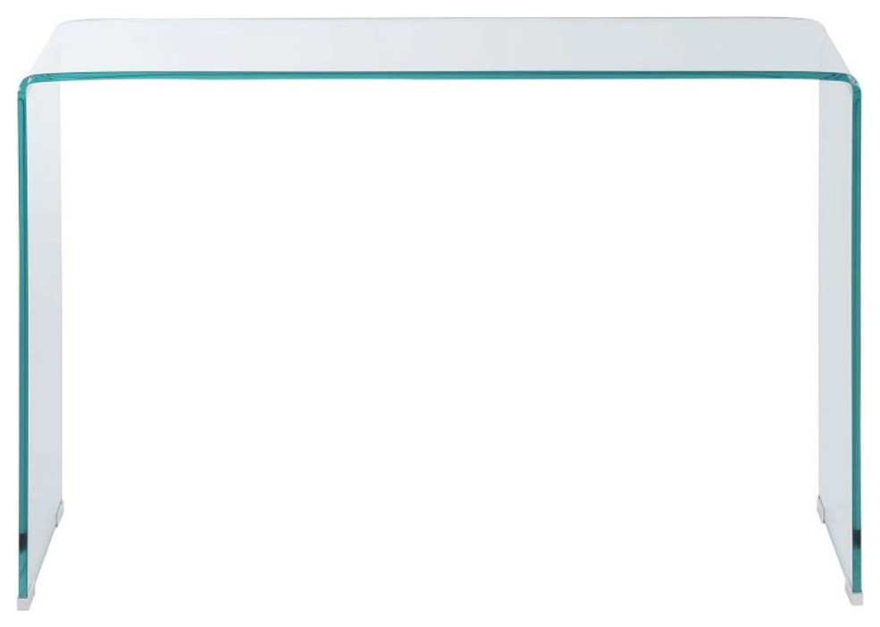 Clear Waterfall Narrow Glass Console Table, 36", 30x8 - Contemporary ...