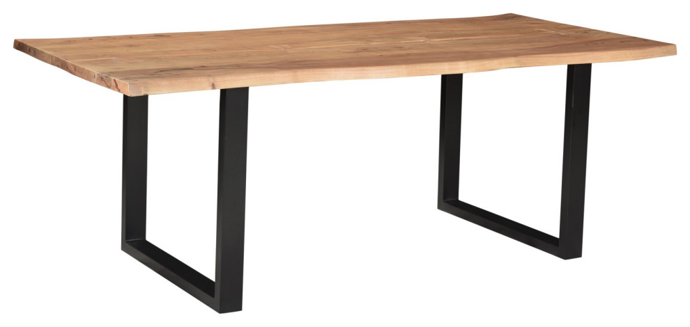Solid Wood Angled Leg Dining Table - 80 Inch - Industrial - Dining ...