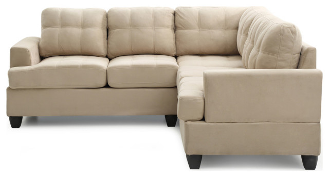 Sandridge 80" W 2 Piece Microfiber L Shape Sectional Sofa ...