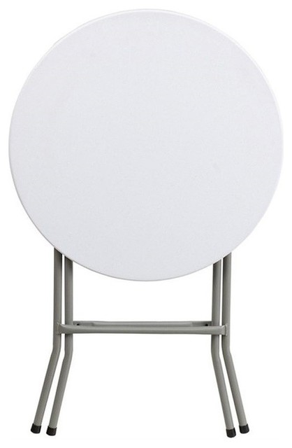Scranton & Co Contemporary Plastic 24 Inch Round Granite Folding Table ...