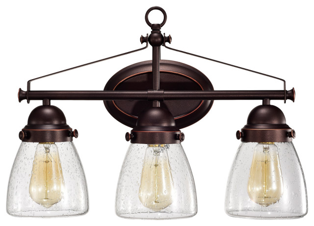 Yellowstone 3-Light Oil Rubbed Bronze Vanity With Bubble Glass Shades ...