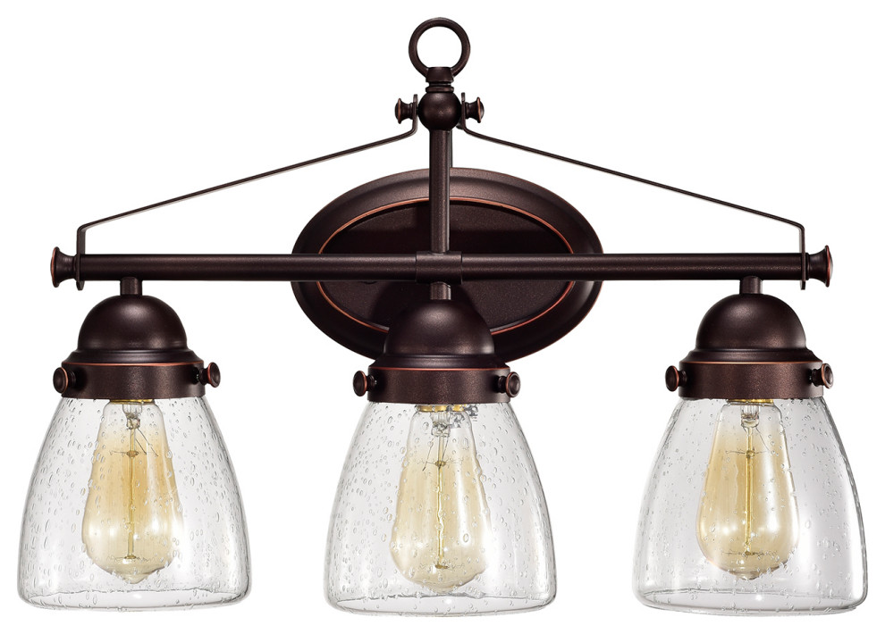 Yellowstone 3-Light Oil Rubbed Bronze Vanity With Bubble Glass Shades ...