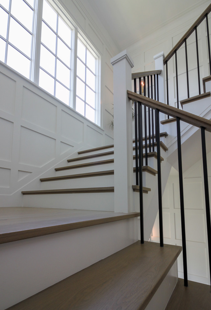 87_Welcoming and Functional Contemporary U-shaped Staircase, Arlington ...