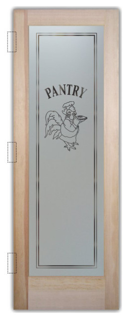 Pantry Door - Rooster Chef - Primed - 28" x 80" - Book/Slab Door, 28 ...